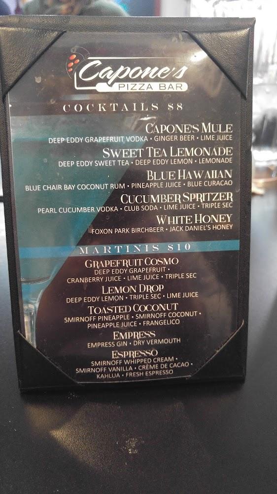 Capone's Pizza Bar Menu (Update 2026)